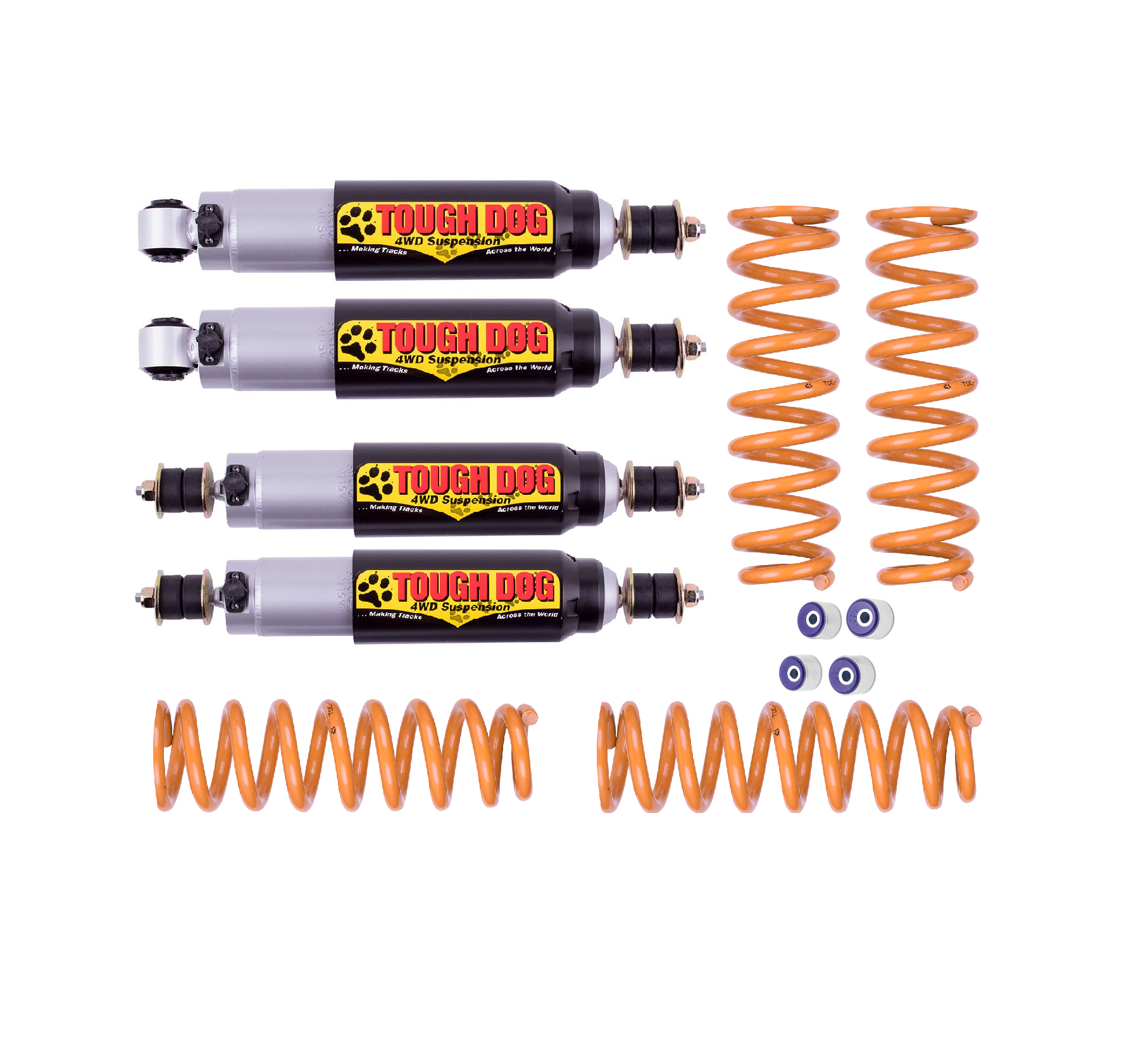 Toyota 80 Series 50mm Lift Kit with Tough Dog BMX Adjustable Shocks ...