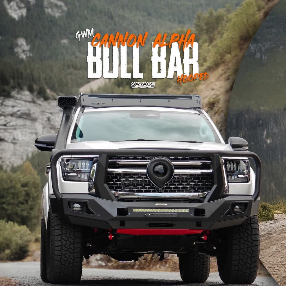 SAVAGE FORGED RAMPAGE HOOPED BULL BAR - GWM ALPHA 2024+ DIESEL, HEV ...